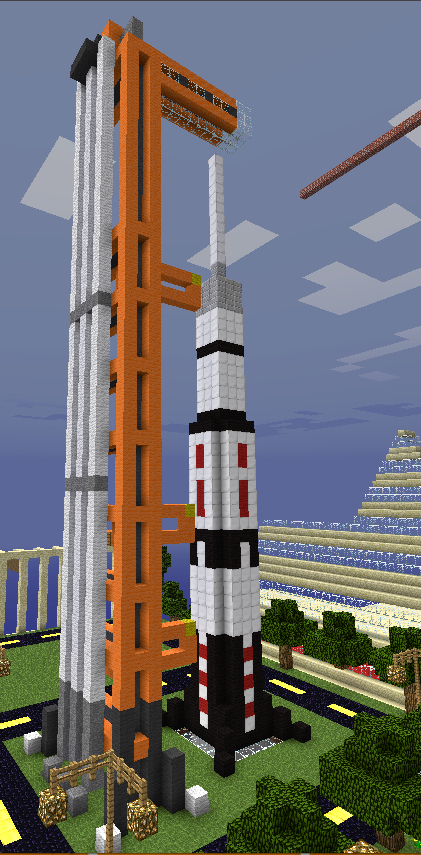 Saturn V Rocket (Launch Pad Included) Minecraft Map